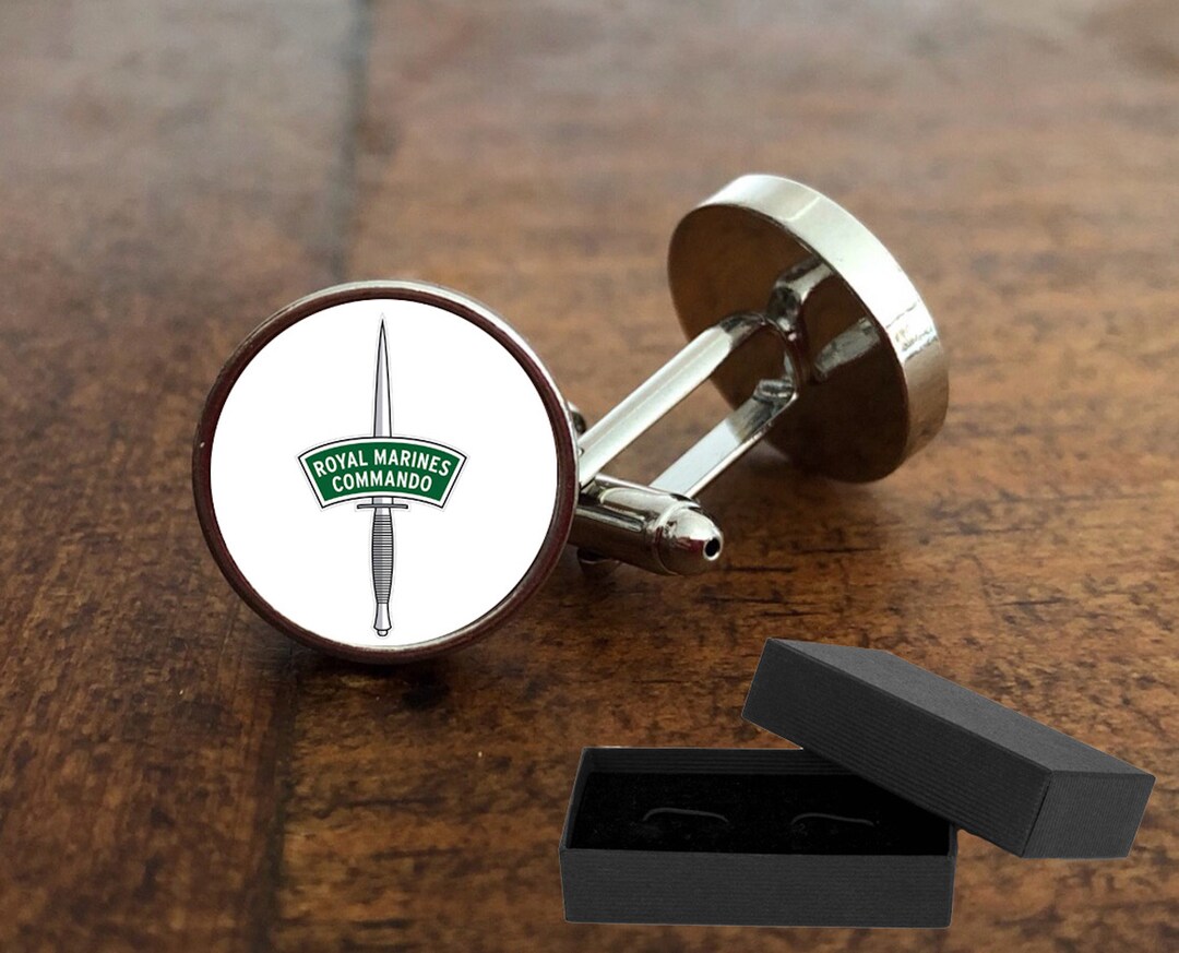 Royal Marines Commando Cufflinks: Rhodium Plate, 3D Glass Lens - Etsy