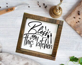 Bless This Kitchen Sign - Etsy