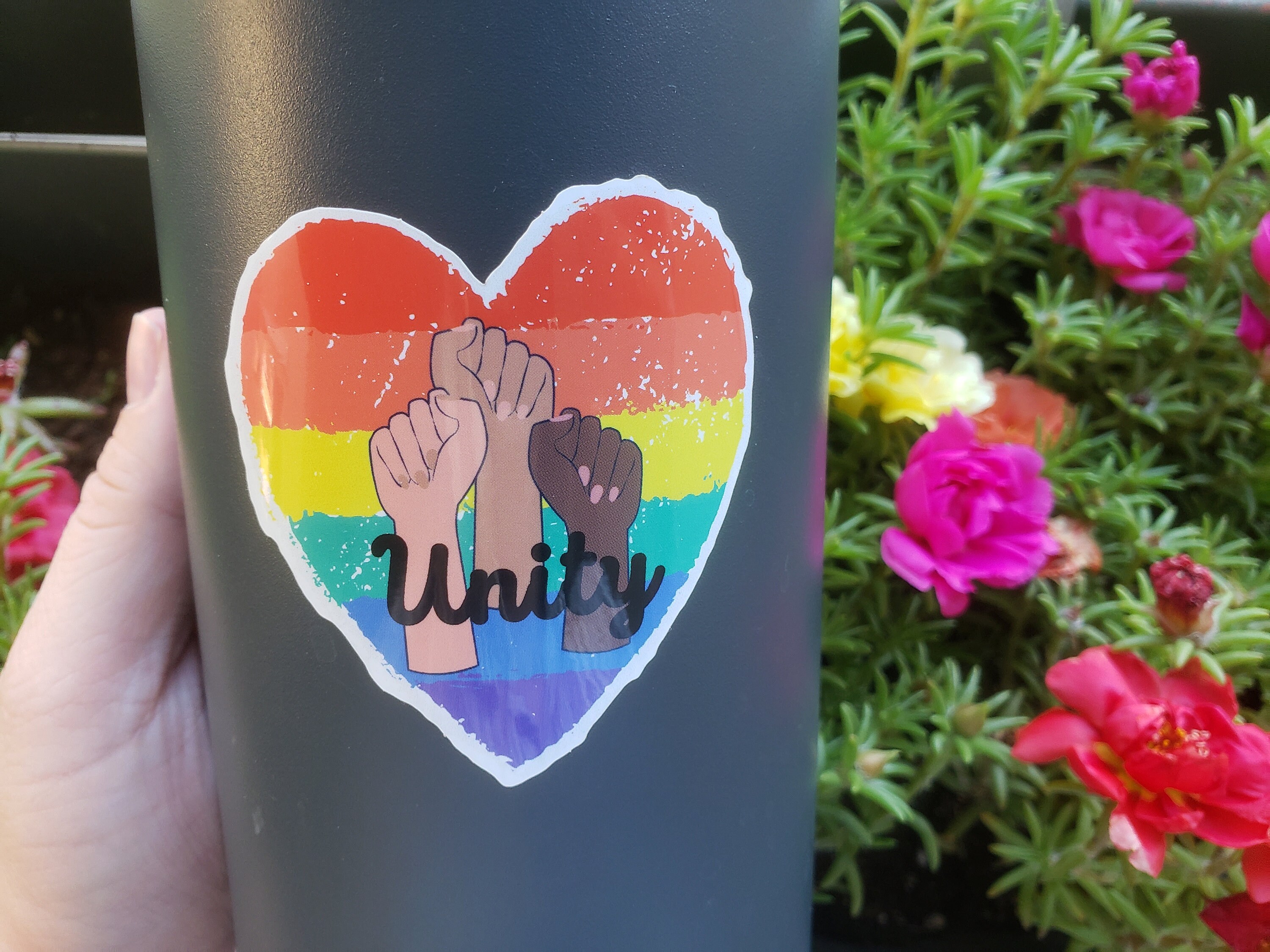 Unity Heart Die Cut Sticker Pride Rainbow Heart Vinyl Sticker | Etsy