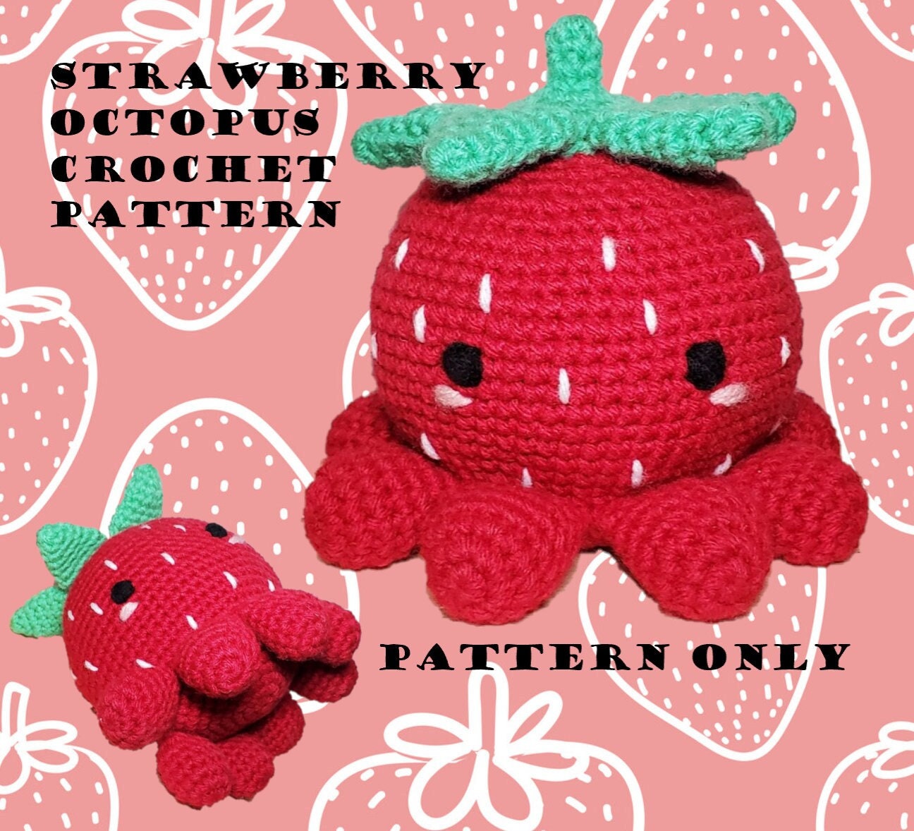 Strawberry Octopus Crochet Pattern PDF | Etsy