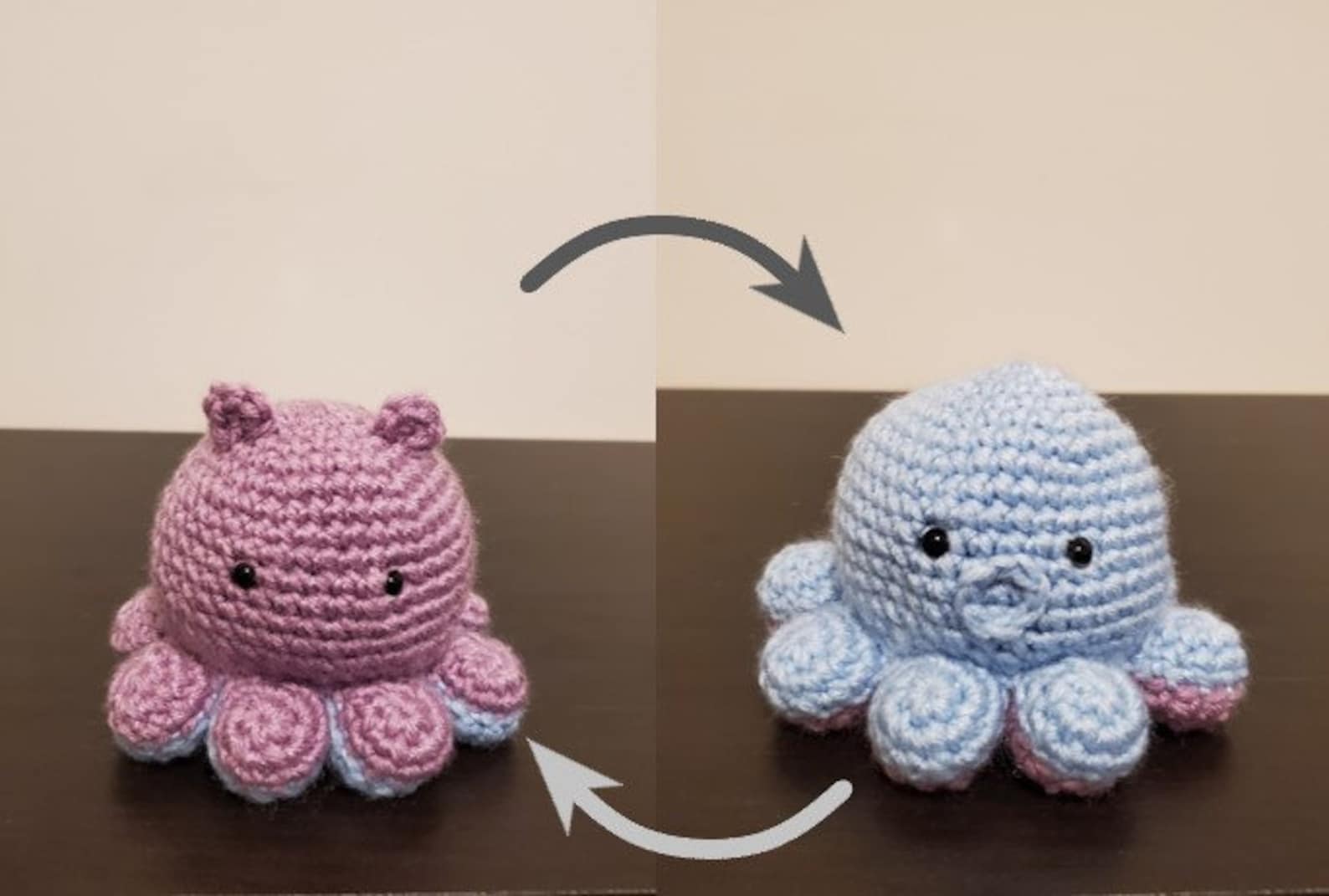 Set of 3 Reversible Octopus Crochet Pattern PDF Mini | Etsy