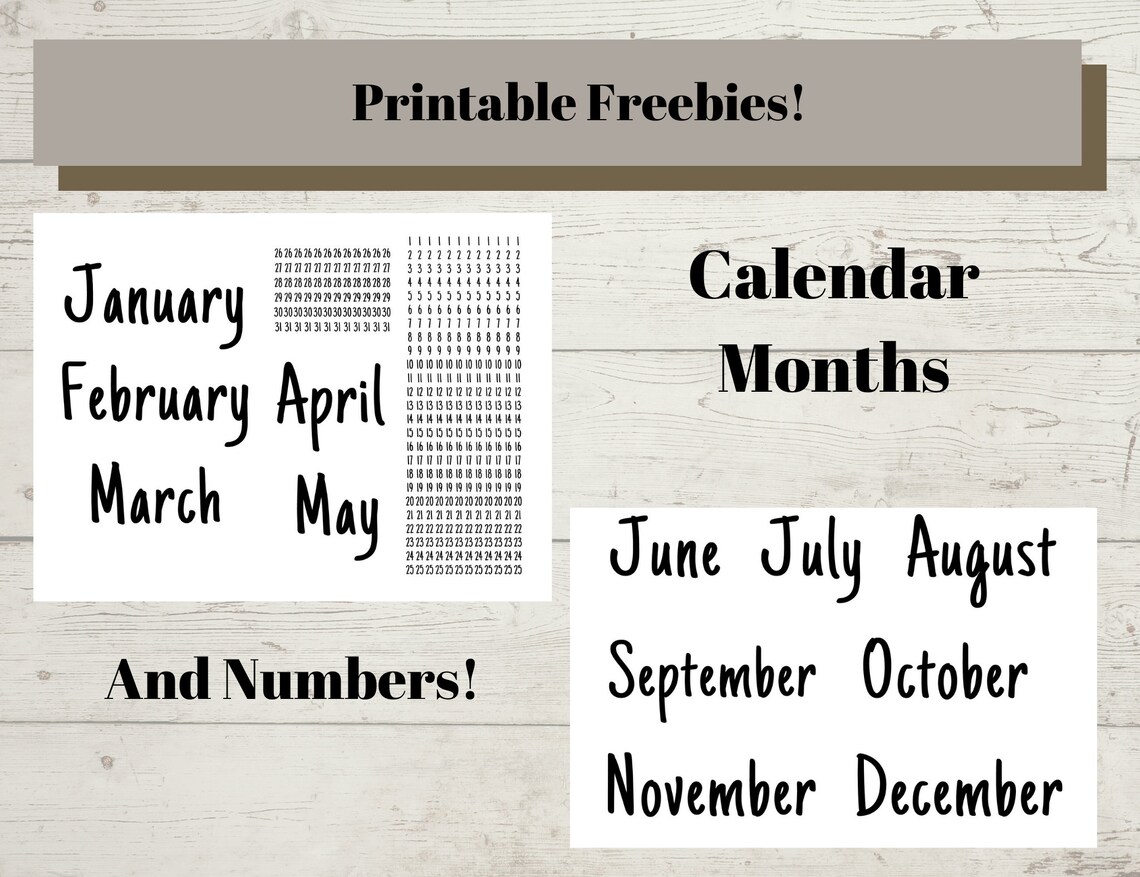 Printable Undated Blank Monthly Calendar FREEBIE Monthly Names and ...