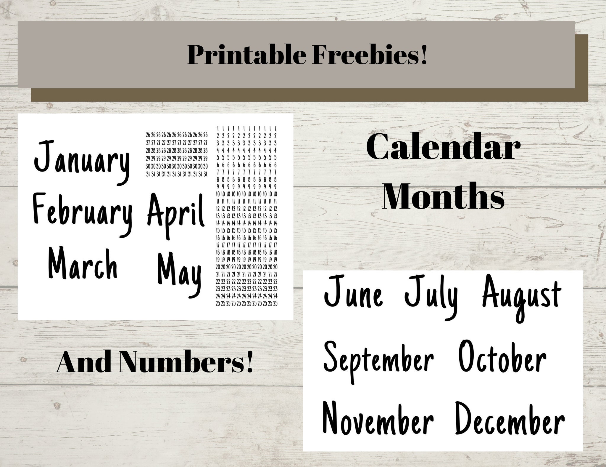Printable | Undated | Blank Monthly Calendar | +FREEBIE Monthly Names ...