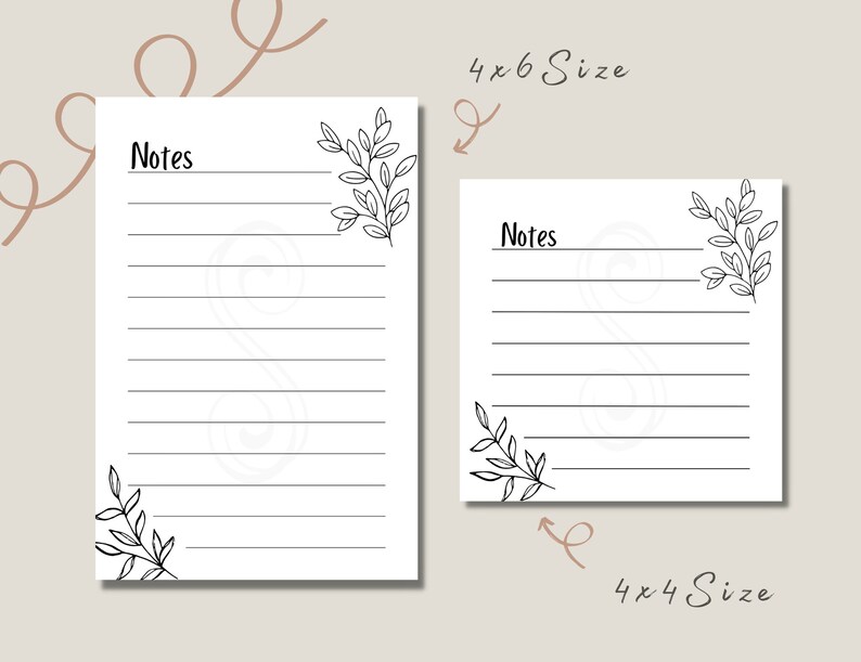 Instant Download Printable Notepad Digital File Leaf - Etsy