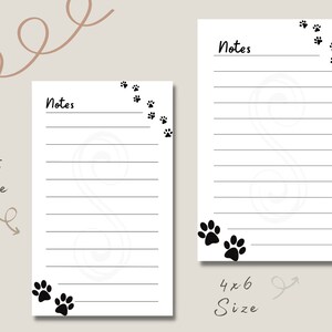 Instant Download | Printable | Notepad | Digital File | Paw Print ...