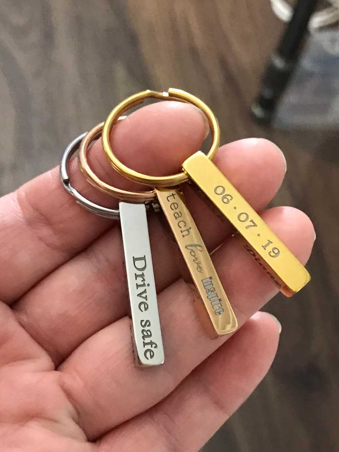 Custom Bar Keychain - Custom Engraved Key Chain - Engravable Keychain ...