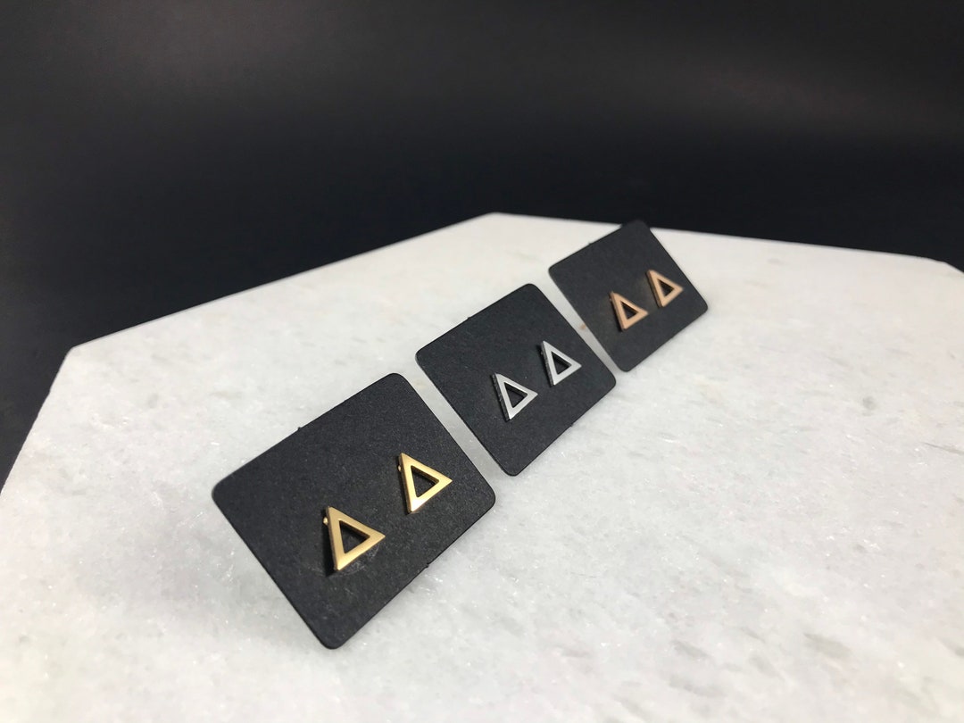 Triangle Stud Earring - Triangle Stud Piercing - Hypoallergenic ...