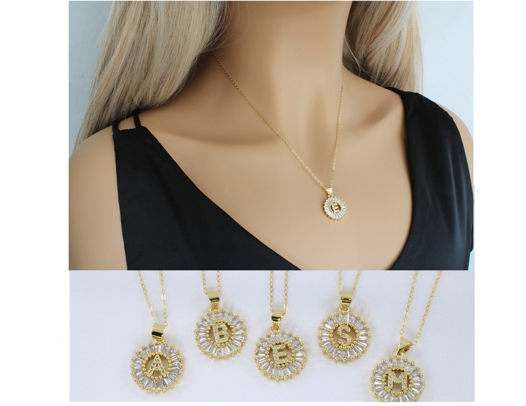 Buy Girls Initial Pendant and Necklace - 14k Gold Filled Chain ...