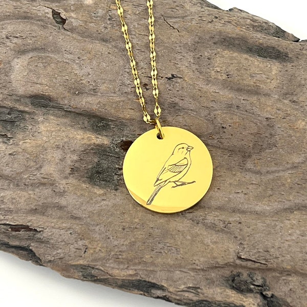 Gold Bird Pendant - Etsy