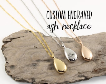 Custom Engraved Urn Necklace Rose Gold Heart Urn Necklace - Etsy