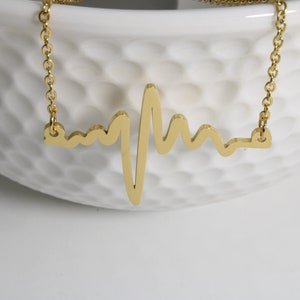 Heartbeat EKG Necklace - 3 Colors - Hypoallergenic Stainless Steel ...