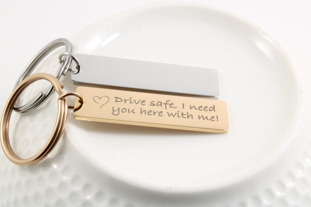 Custom Drive Safe Christmas Keychain Gift - Personalized Keychain ...