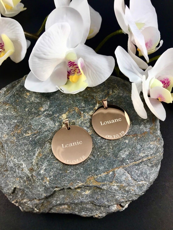 Custom Coin Necklace Pendant Custom Engraved Disk Custom - Etsy