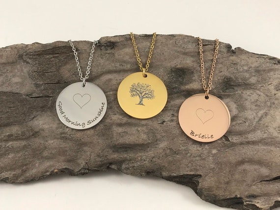 Custom Designed Coin Pendant and Necklace Personalized Coin | Etsy