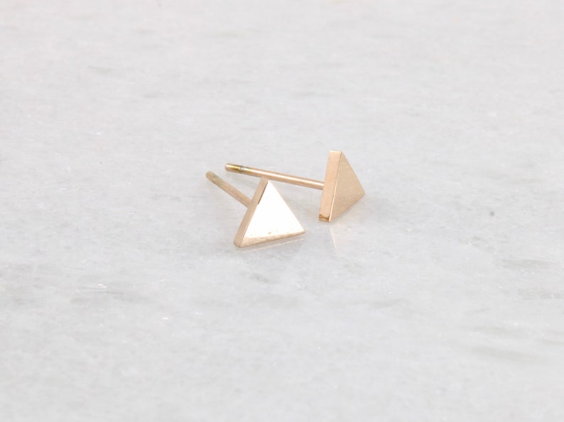 Gold Triangle Stud Earrings Rose Gold Triangle Earrings - Etsy