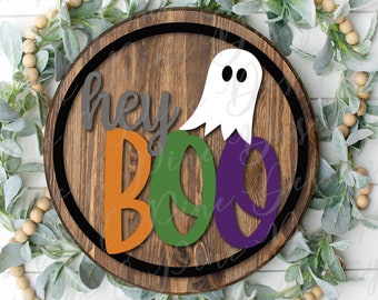Hey Boo Ghosts SVG Halloween Vertical Porch Sign Design - Etsy
