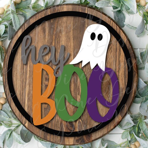 Halloween SVG Hey Boo Halloween Sign SVG Ghost SVG - Etsy