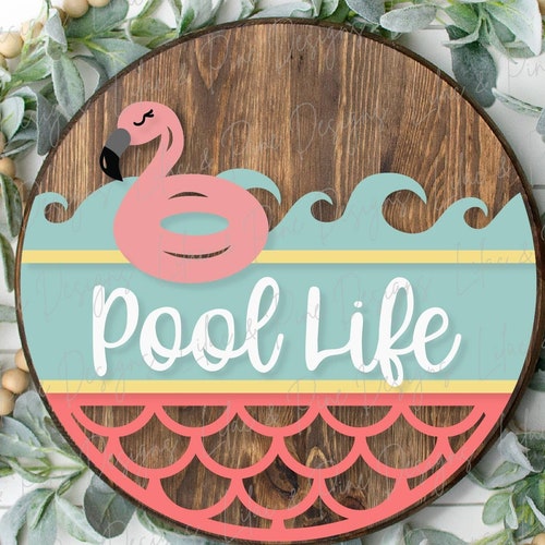 Flamingo Float Welcome Sign SVG Pool Life Sign Beach Life - Etsy
