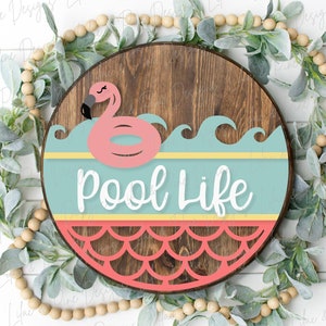 Flamingo Float Welcome Sign SVG, Pool Life Sign, Beach Life Svg, Summer ...