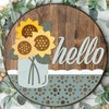 Hello Fall Door Hanger SVG, Sunflower Welcome Sign SVG, Pumpkin Door ...