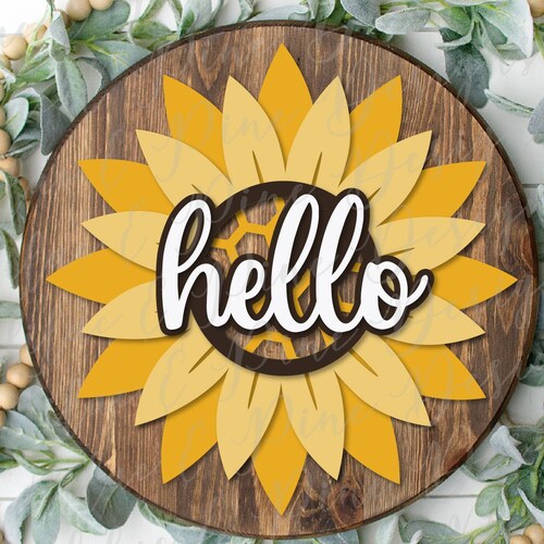 Hello Sunflower SVG Welcome Sign SVG Fall Door Decor Svg - Etsy