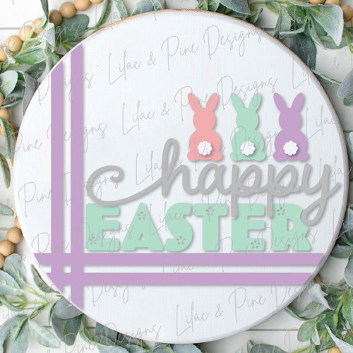 Happy Easter Vertical Sign SVG Cut File. Vertical Rustic - Etsy