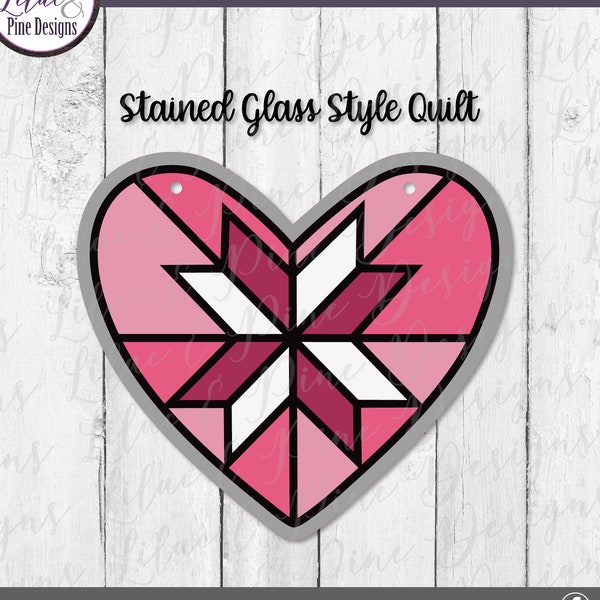 Stained Glass Heart Svg - Etsy