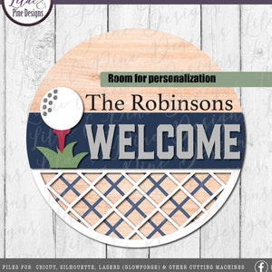 Golf Welcome Sign, 19th Hole Round Sign, Golf Decor SVG, Round Wood ...