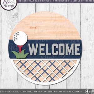 Golf Welcome Sign, 19th Hole Round Sign, Golf Decor SVG, Round Wood ...