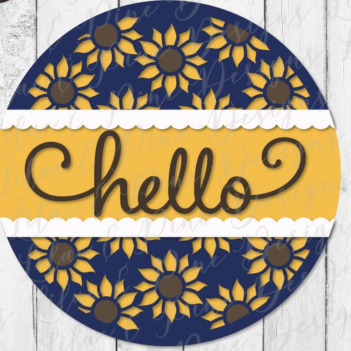 Hello Sunflower SVG Welcome Sign SVG Fall Door Decor Svg - Etsy