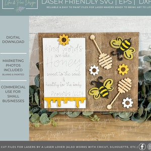 Kind Words Are Like Honey Sign, Honey Bee SVG, Cute Bee Laser Design ...