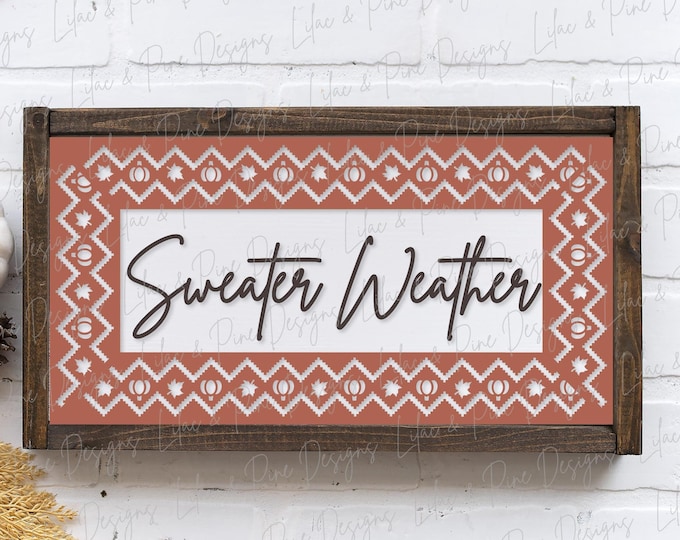 Sweater Weather Sign Svg Fall Sign Pumpkin and Leaf Sign - Etsy