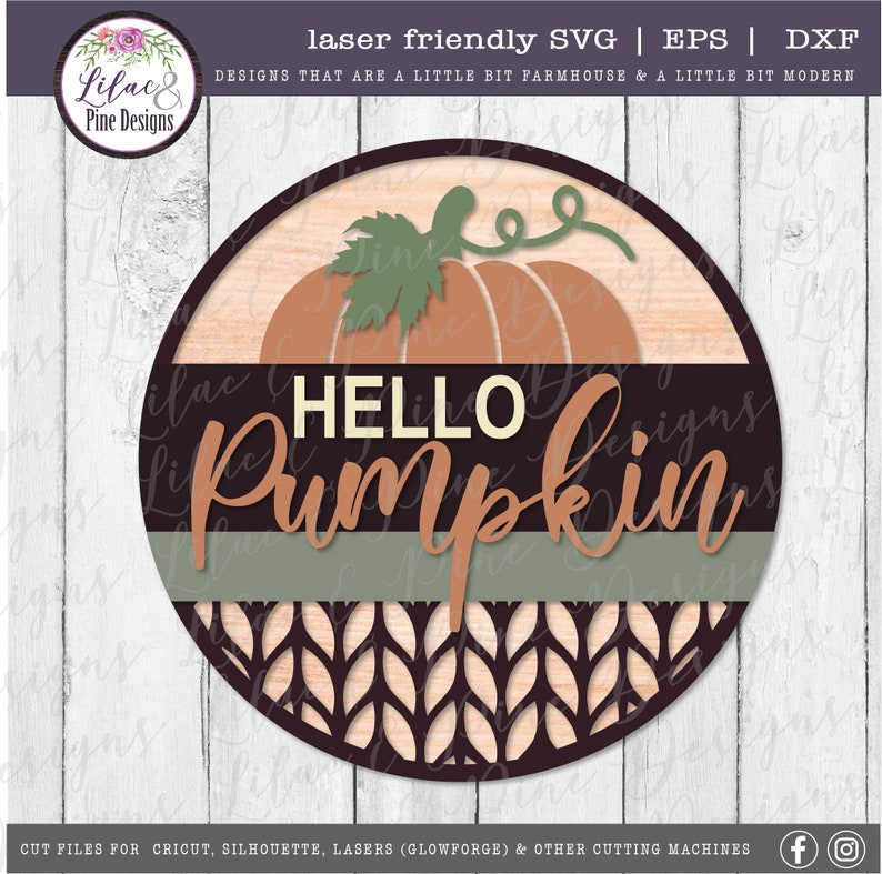 Hello Pumpkin Sign SVG Welcome Sign SVG Fall Door Decor Svg | Etsy