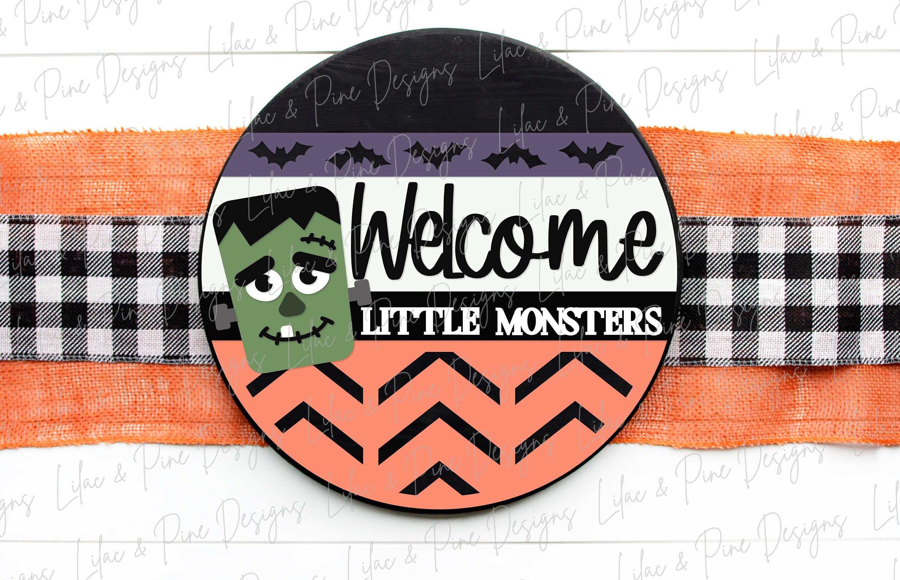 Frankenstein Sign SVG Welcome Little Monsters SVG Frankie - Etsy