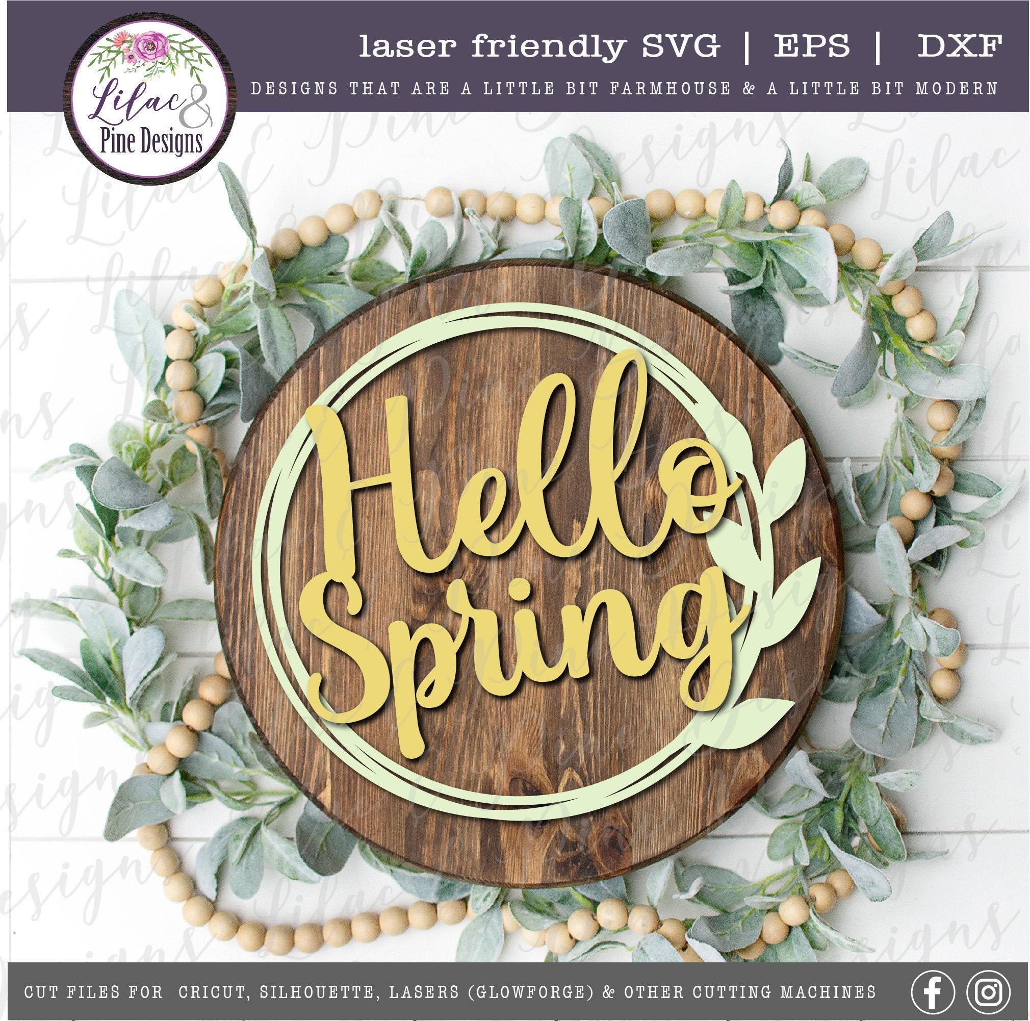 Hello Spring SVG Spring Floral Decor SVG Wreath Svg Flower - Etsy