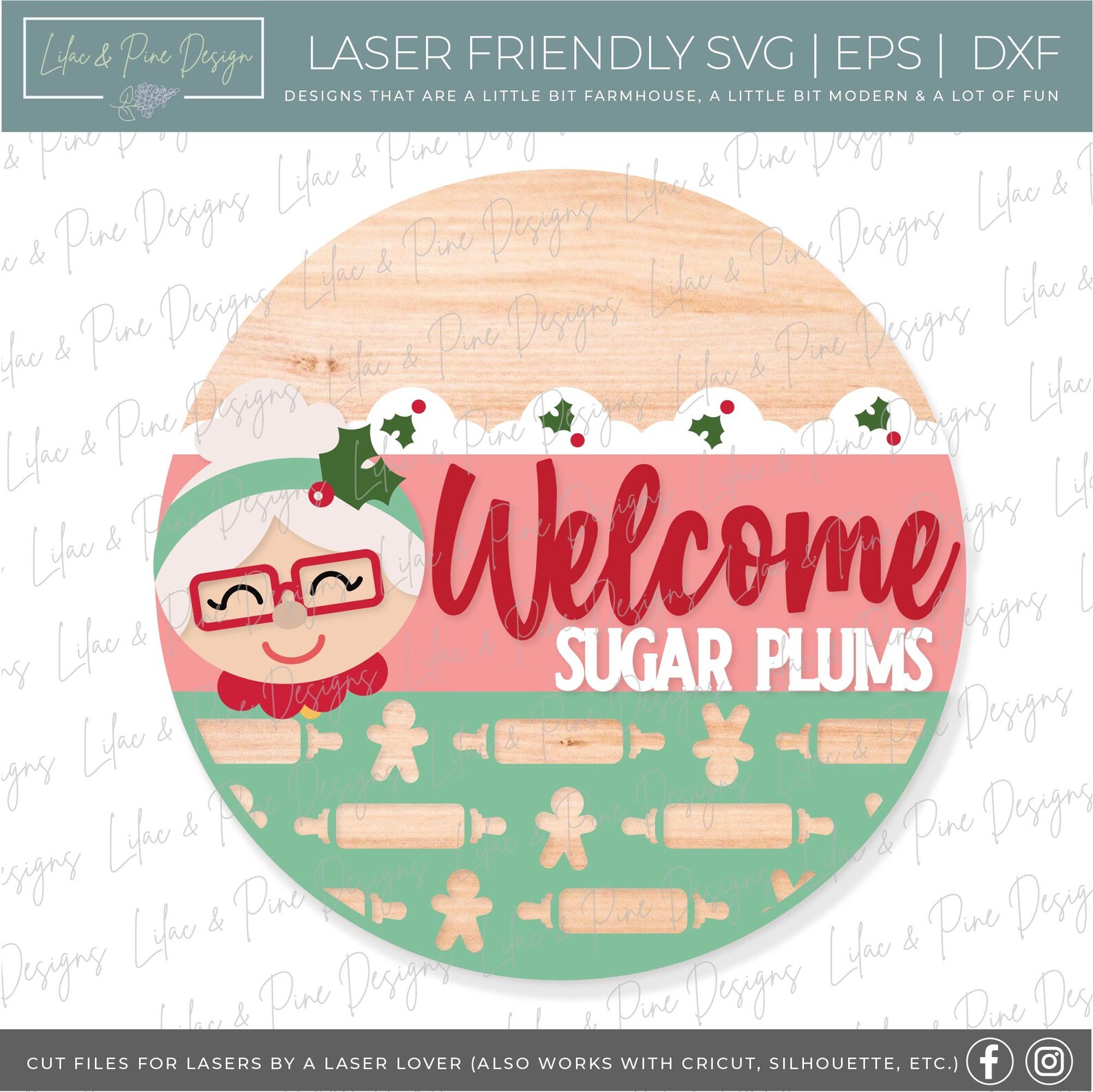 Welcome Sugar Plums SVG Mrs Claus Welcome Sign SVG Christmas - Etsy