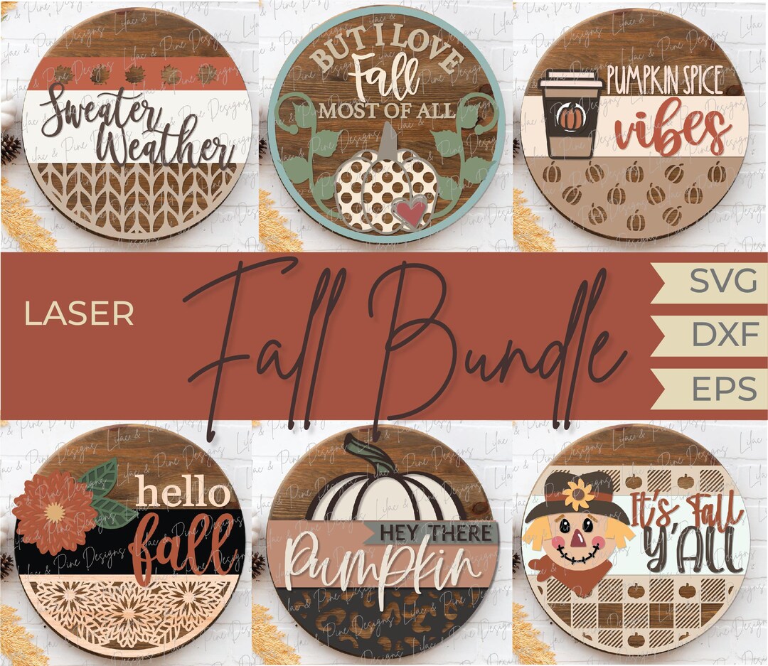 Fall Welcome Sign Bundle, Fall Door Hanger Bundle SVG, Pumpkin Spice ...
