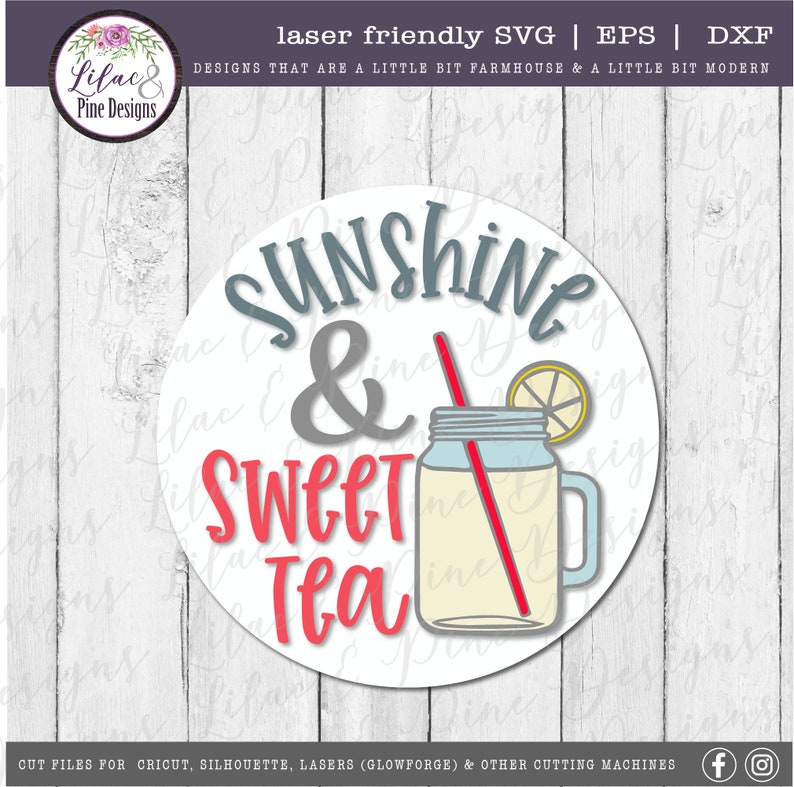 Sunshine and Sweet Tea SVG Mason Jar SVG Modern Farmhouse | Etsy