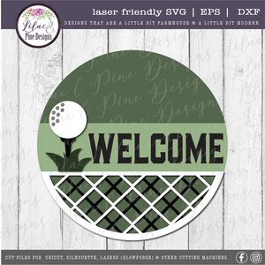 Golf Welcome Sign, 19th Hole Round Sign, Golf Decor SVG, Round Wood ...