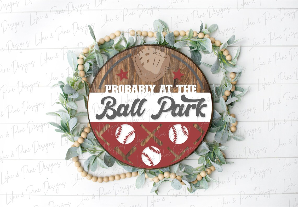 At the Ball Park Sign SVG, Baseball Welcome Sign, Ball Field Door ...