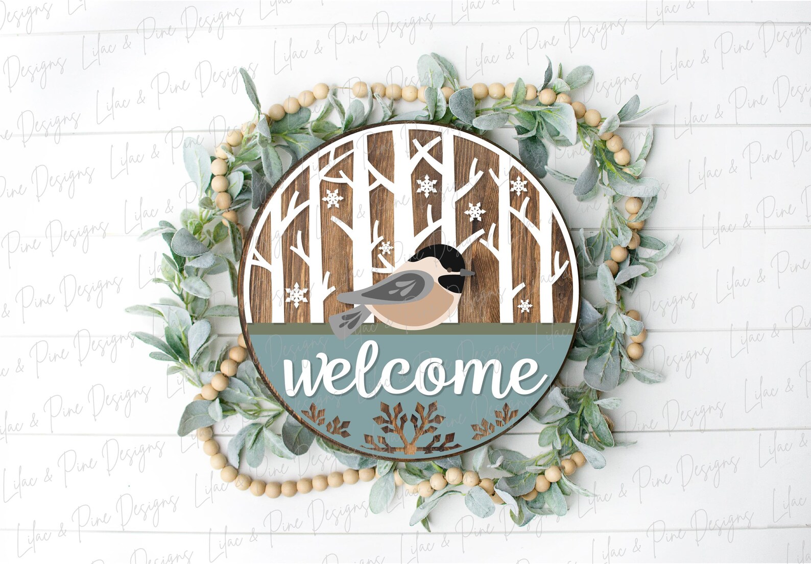 Chickadee Welcome SVG, Winter Welcome Sign SVG, Christmas Door Hanger ...