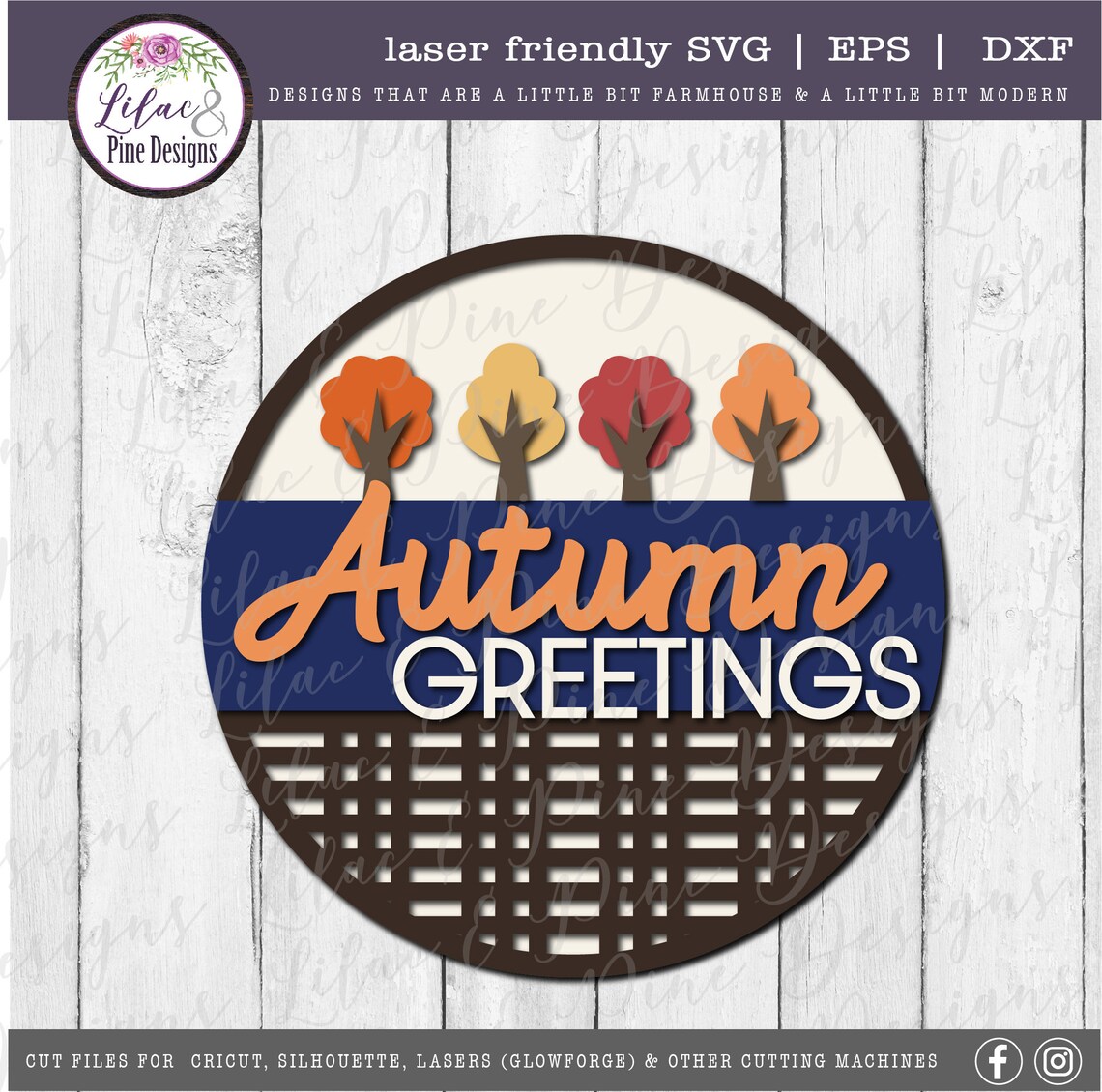 Autumn Greetings Sign SVG Welcome Sign SVG Fall Door Decor - Etsy