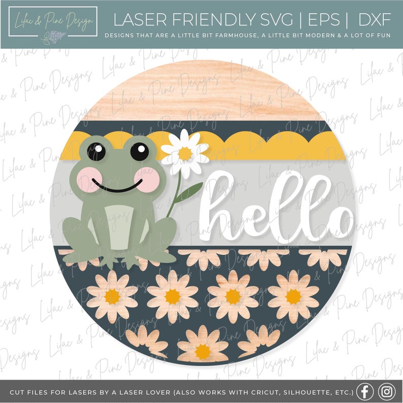 Frog Hello Sign SVG Summer Welcome Sign Svg Daisy Door - Etsy