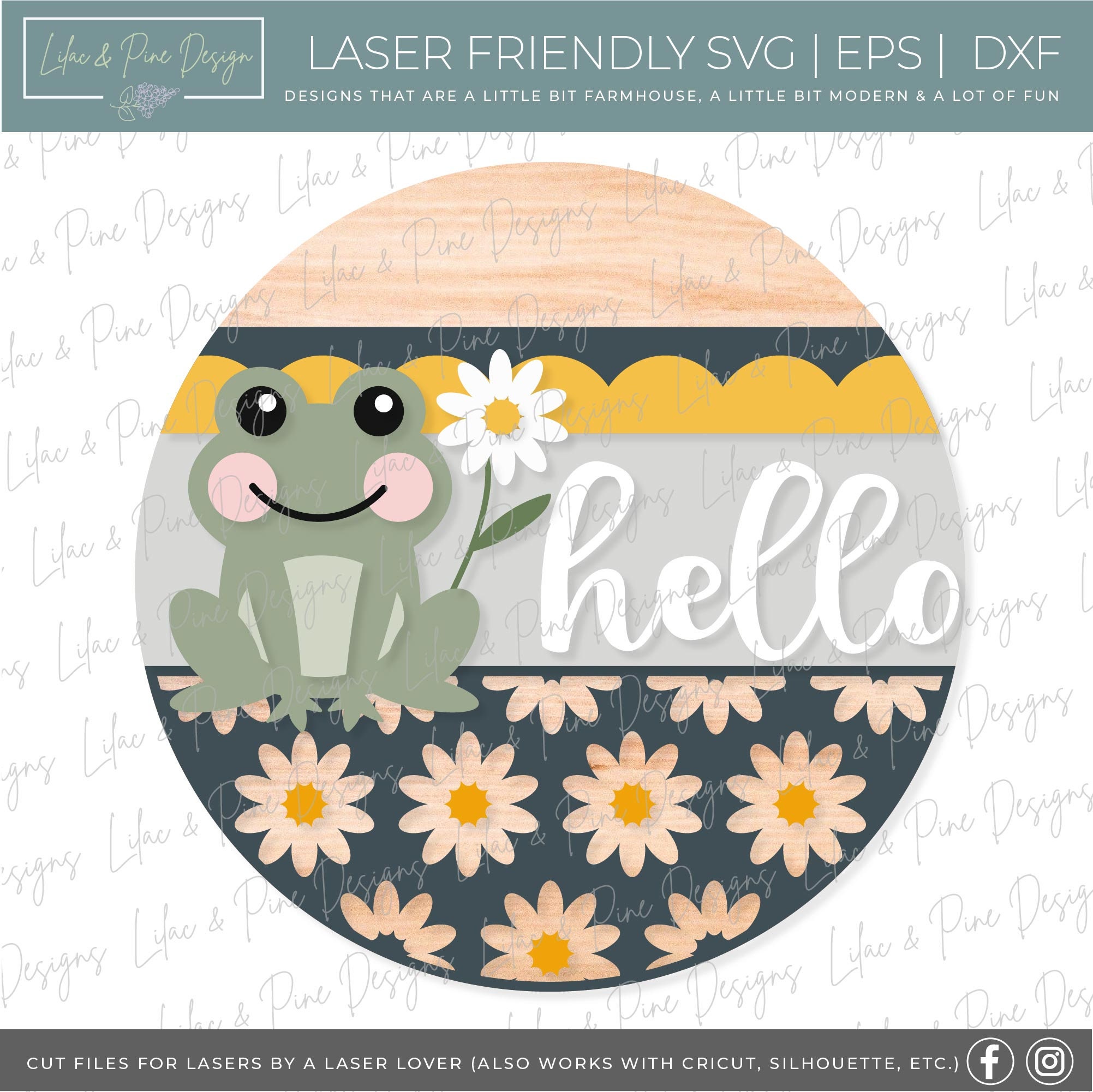Frog Hello Sign SVG Summer Welcome Sign Svg Daisy Door - Etsy