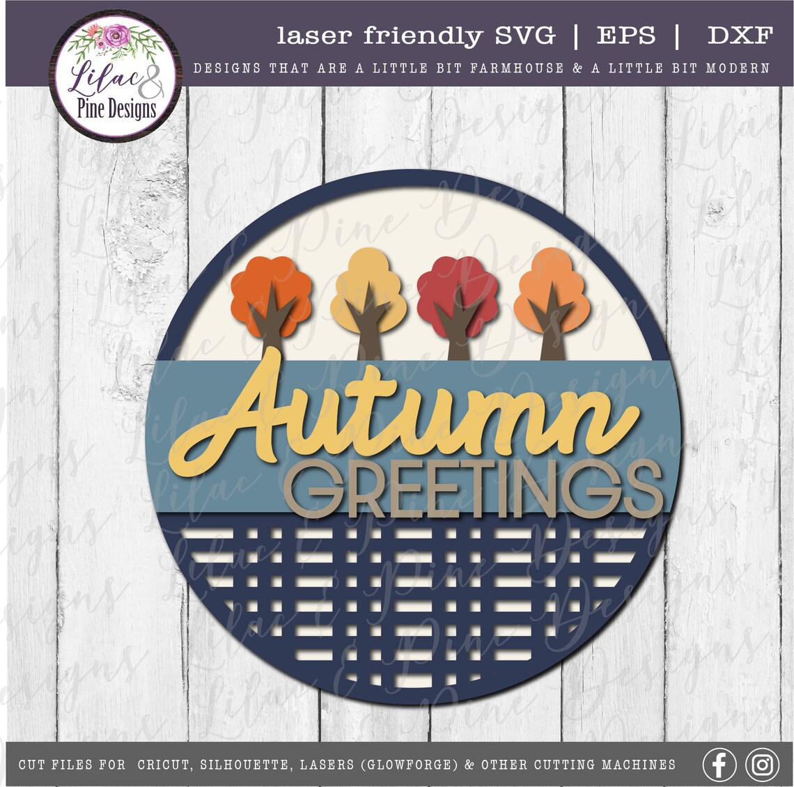 Autumn Greetings Sign SVG Welcome Sign SVG Fall Door Decor - Etsy