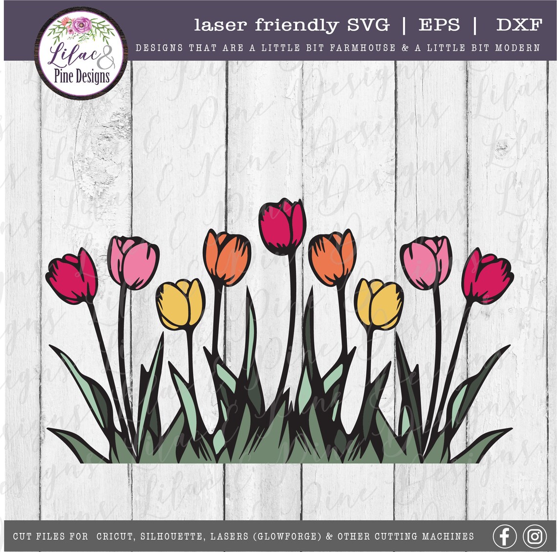 Tulip Garden SVG, Spring Floral Decor SVG, Tulips Svg, Flowers SVG ...