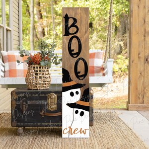 Boo Crew Sign SVG, Halloween Porch Sign SVG, Halloween Welcome Sign SVG ...