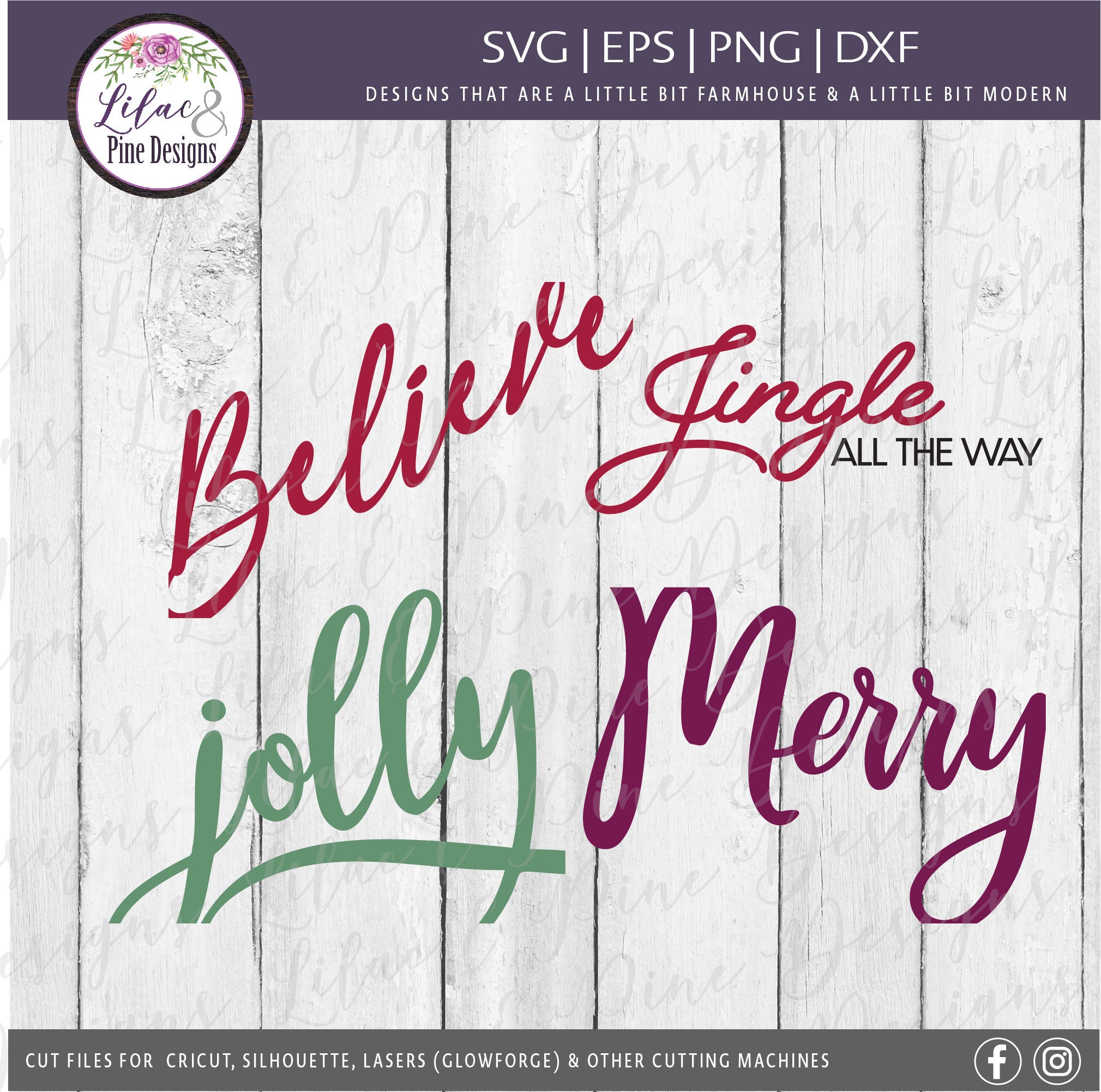 Christmas sign bundle SVG Merry Christmas word bundle | Etsy