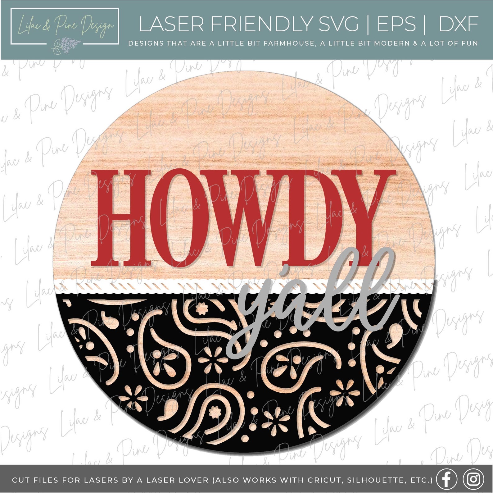 Howdy Y'all Sign SVG Western Door Hanger Handkerchief - Etsy