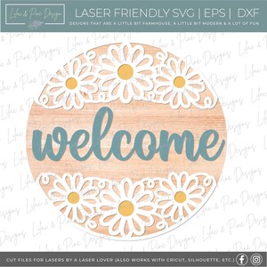 Daisy Welcome Sign SVG, Daisy Hello, Summer Floral Door Hanger SVG ...